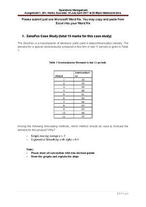 OM A3 Group report Final - Course/Unit code Assignment number ...