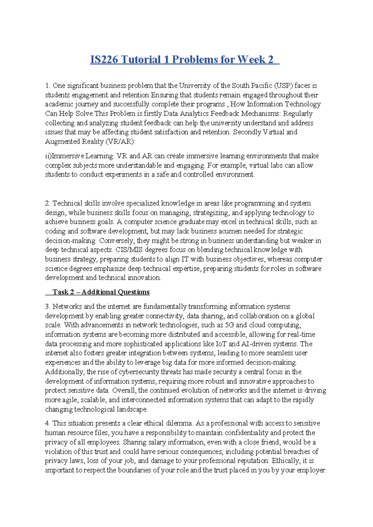 IS226 Tutorial - Secondly Virtual and Augmented Reality (VR/AR): ii ...