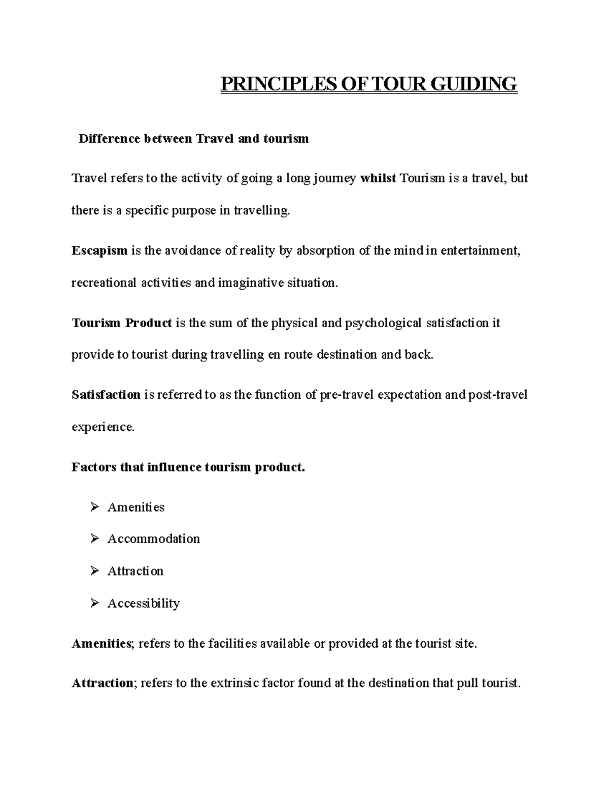 Principles of tour guide - PRINCIPLES OF TOUR GUIDING Difference ...