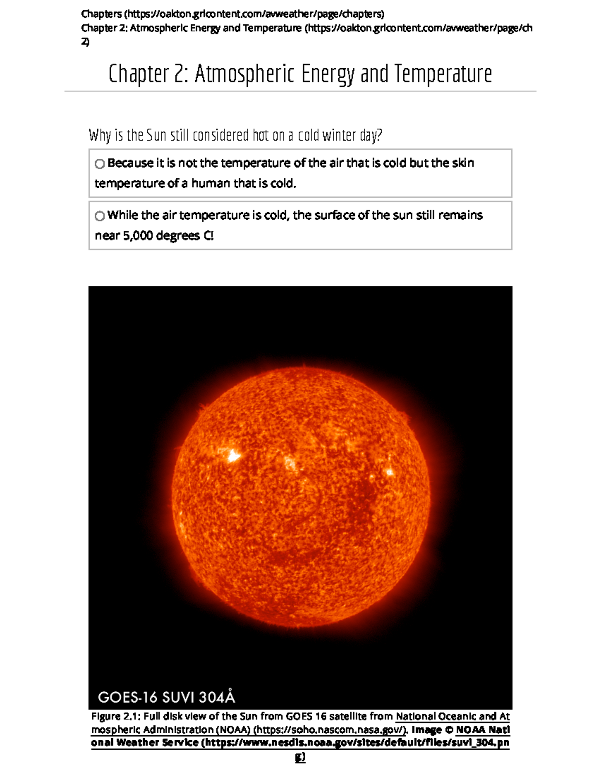 Chapter 2 Atmospheric Energy and Temperature - GRLContent - Chapters ...