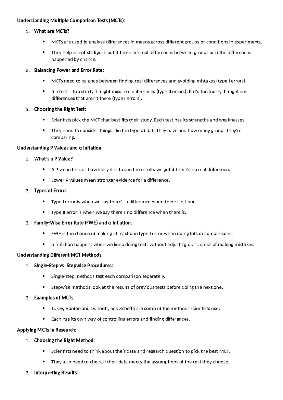 Multiple Comparison Tests (Presentation Notes for Researh ...