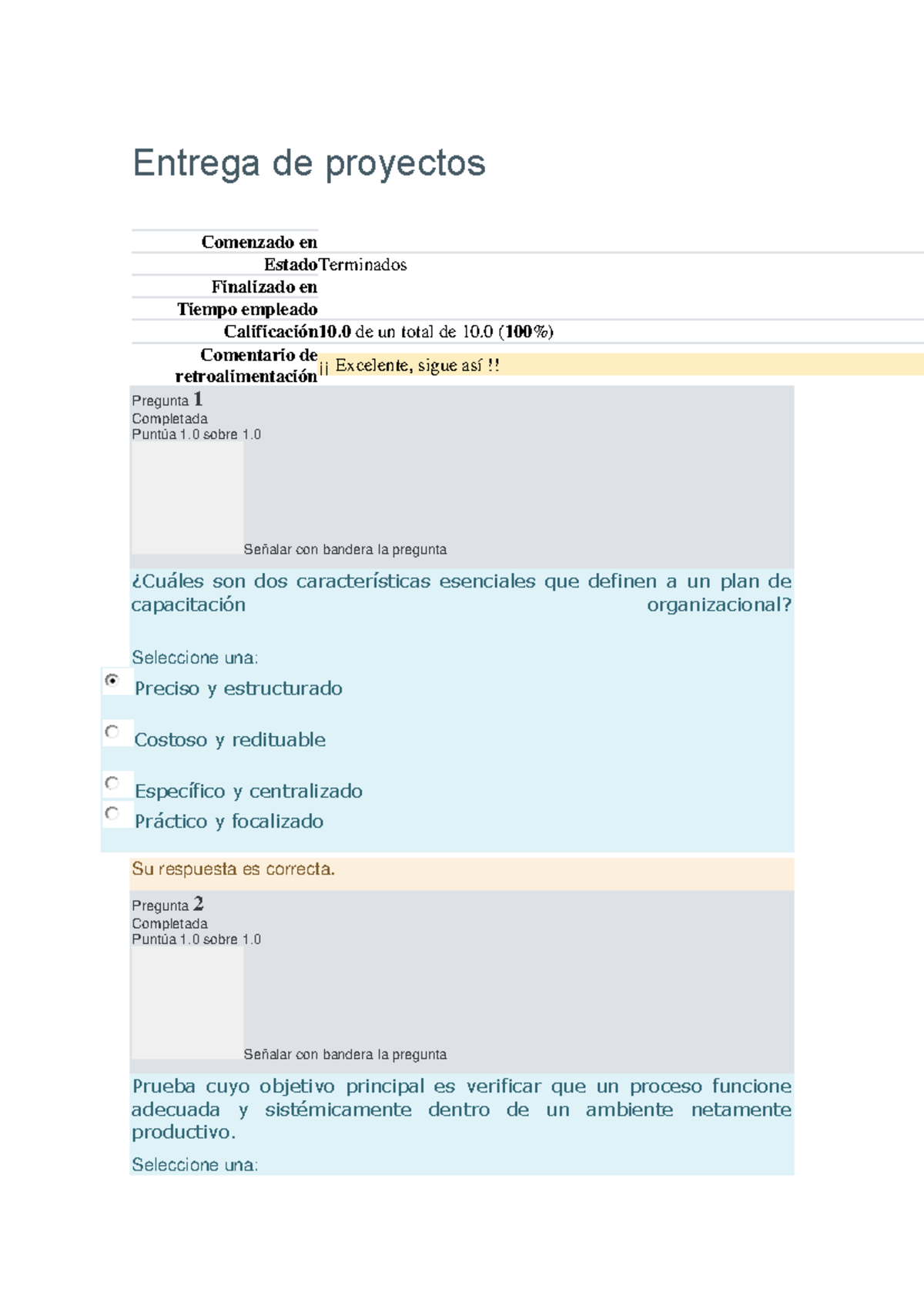Entrega de proyectos examen Semana 4 - Entrega de proyectos Comenzado en EstadoTerminados ...