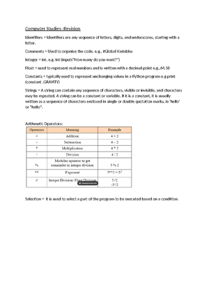 Unit 6 Assessment - Algorithms - Name: Class: Mark: 1. (a) What is an ...