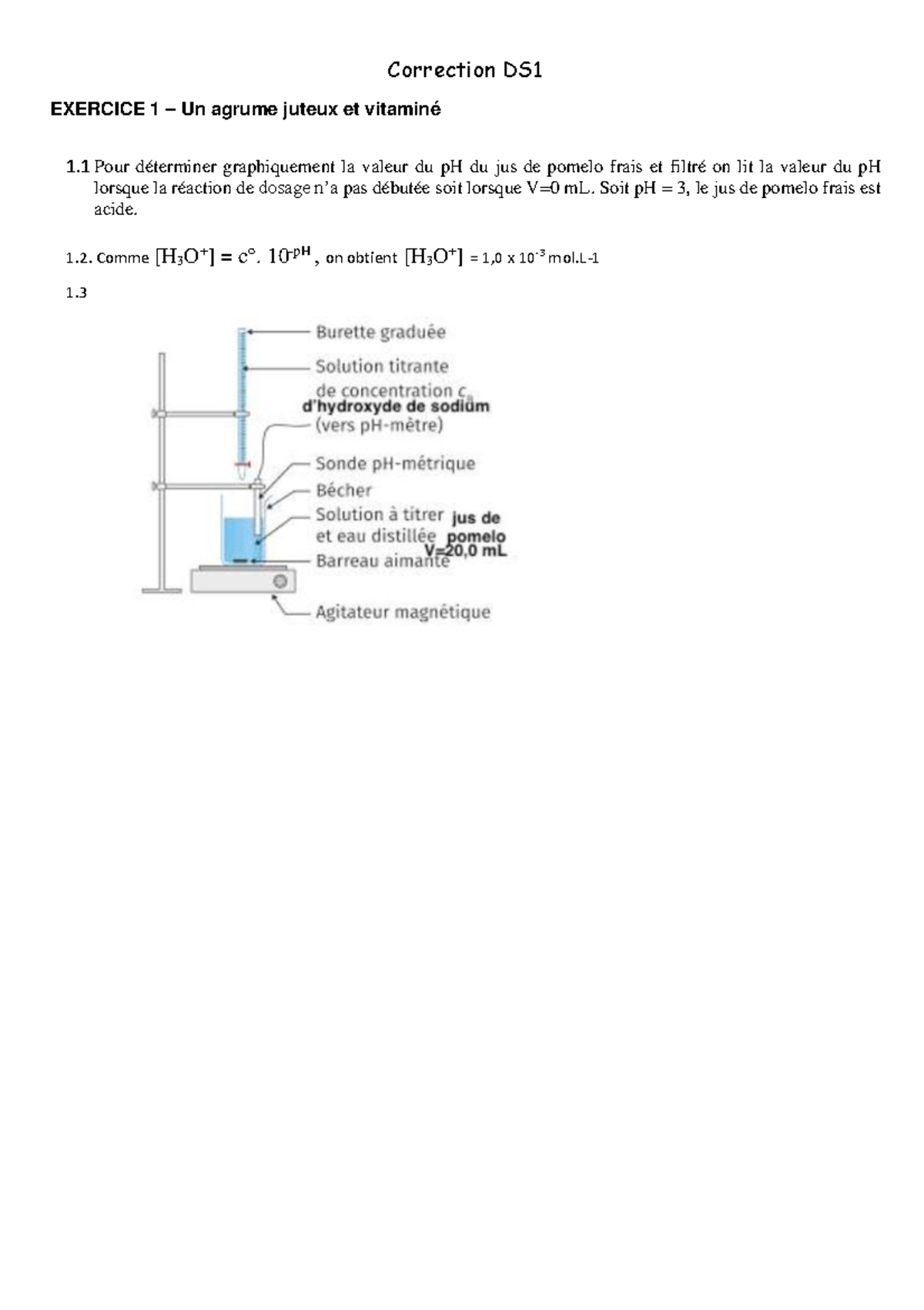 Correction+DS1 - pour aller vous faire voir - Correction DS EXERCICE 1 – Un agrume juteux et ...