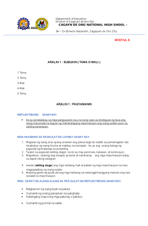 CPAR Q1 Mod5 - CPAR Q1 Mod5 - Contemporary Philippine Arts from the ...