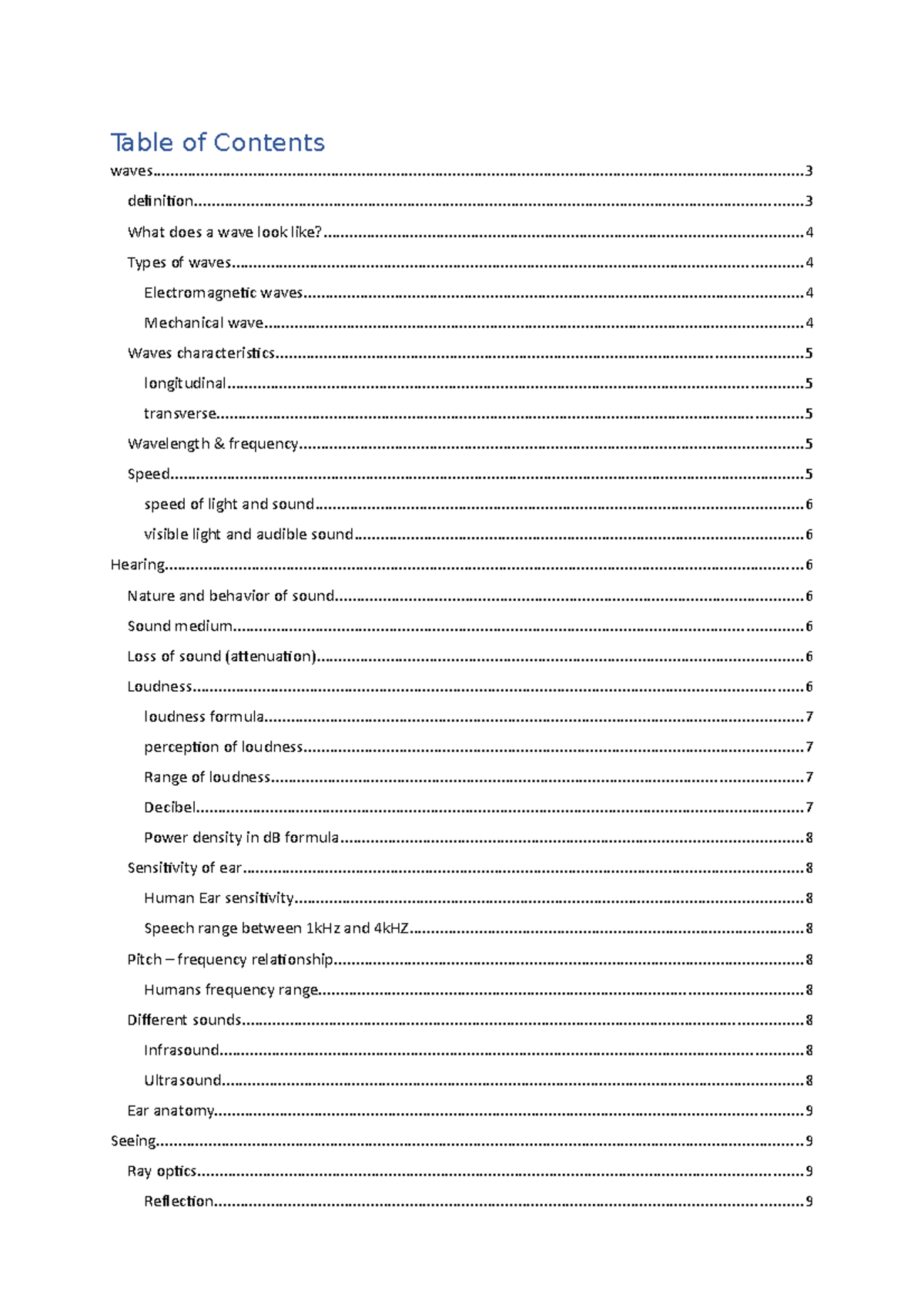 Summary physics - Table of Contents - Studocu