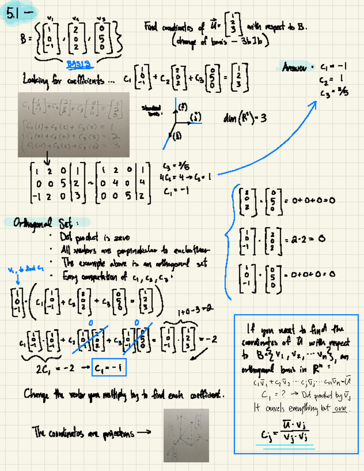 Linear Algebra - Final units - \ - u , v2 V B={ f. (§] , [§]} Find ...