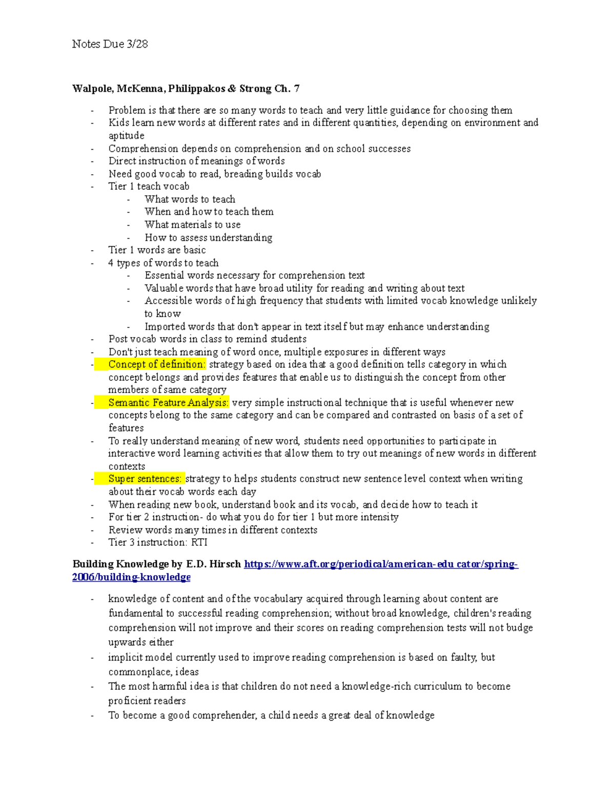 Notes Due 3 28 - Notes Due 3/ Walpole, McKenna, Philippakos & Strong Ch ...