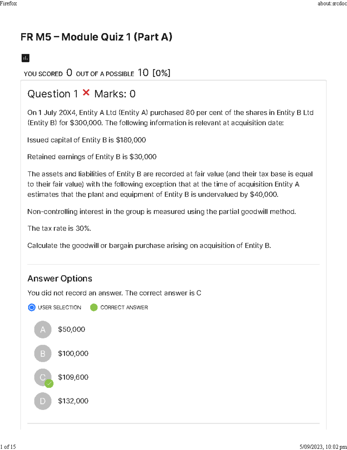 Module Quiz Part A - Practice these questions. - FR M5 Module Quiz 1 ...
