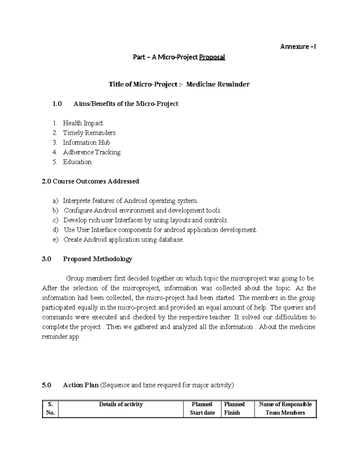 MAD part A - It is a microproject - Annexure –I Part – A Micro-Project Proposal Title of - Studocu