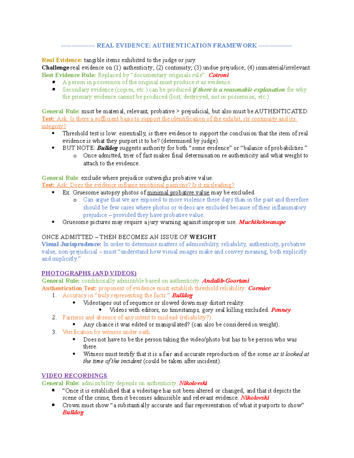 Real Evidence Authentication - Miyahara - REAL EVIDENCE: AUTHENTICATION ...