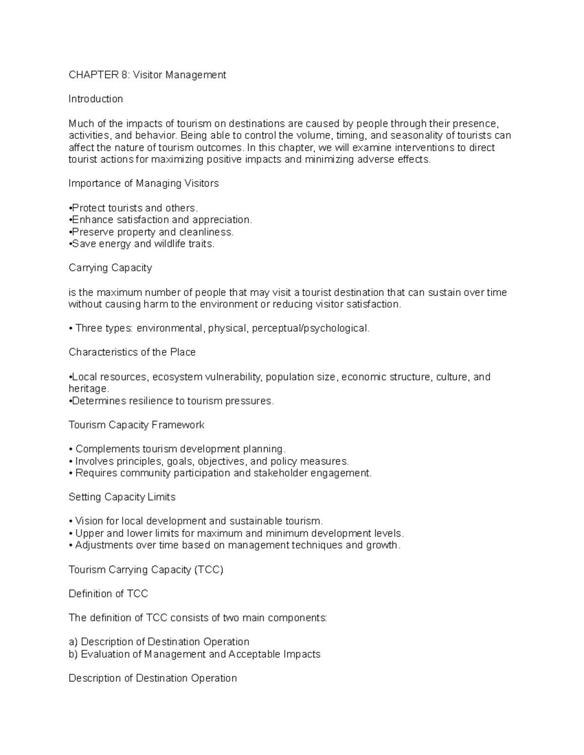 Google Keep Document - CHAPTER 8: Visitor Management Introduction Much ...