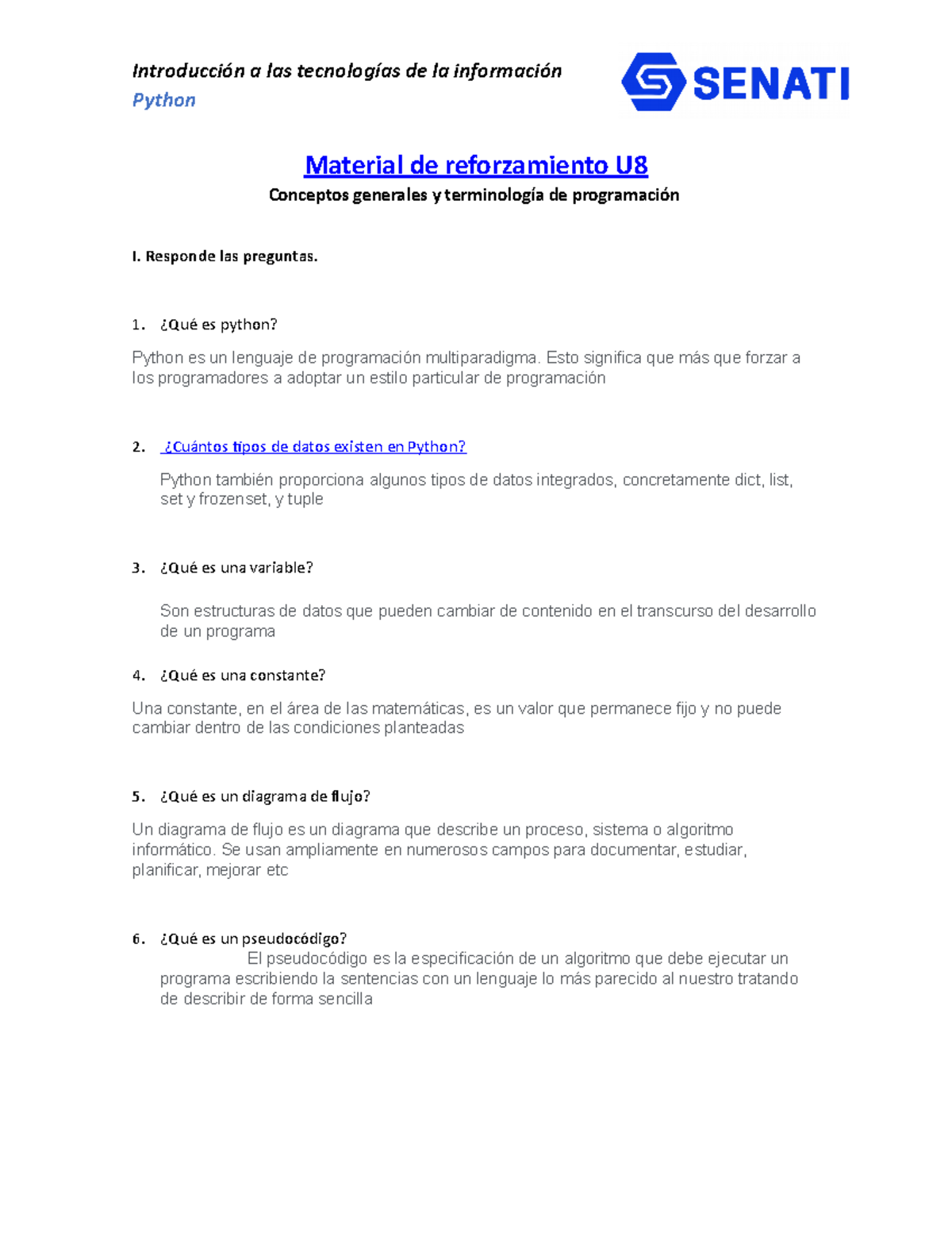 Material de reforzamiento U8 python - Introducción a las tecnologías de ...
