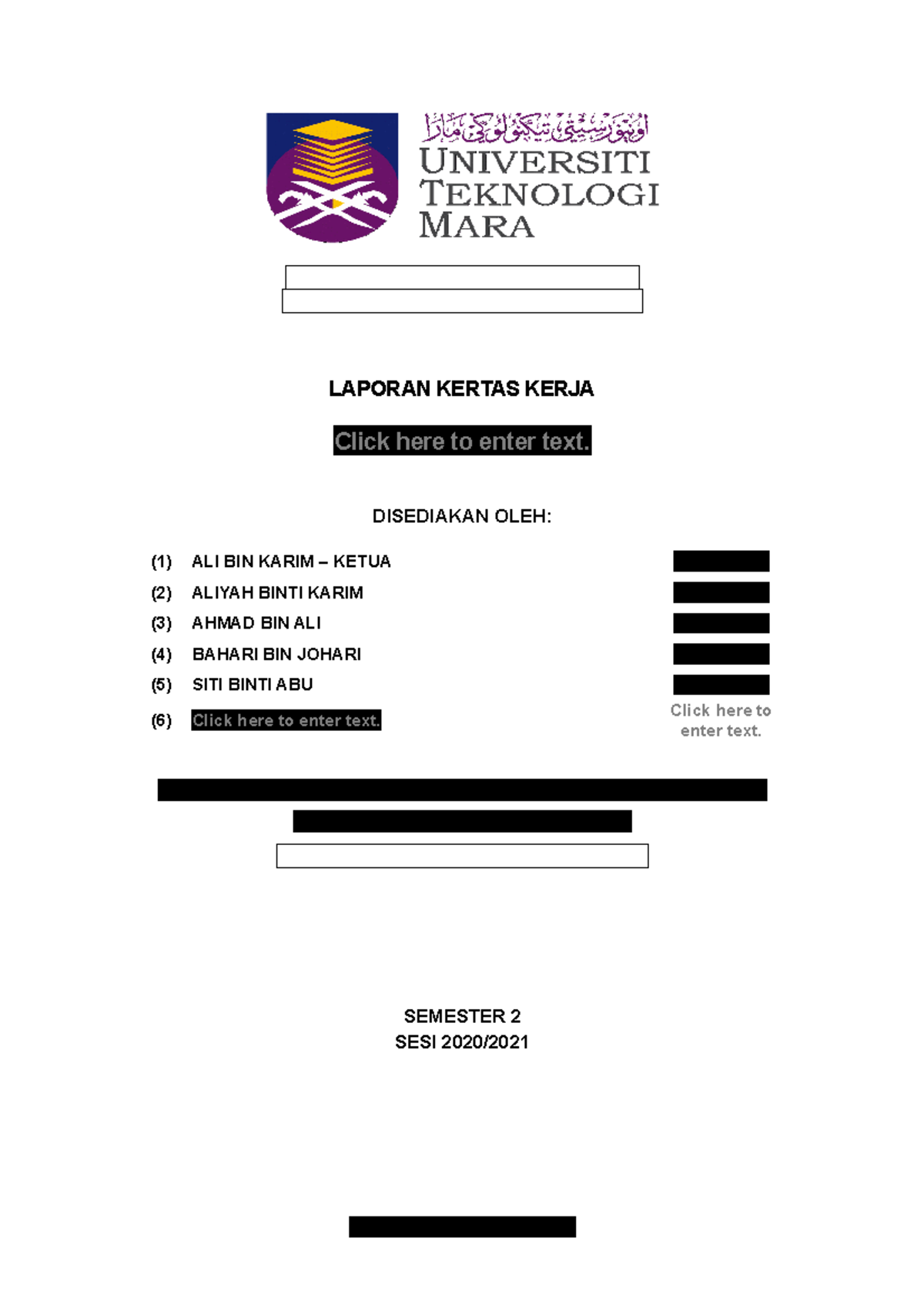 Contoh Group Kertas Kerja CTU101 - LAPORAN KERTAS KERJA Click here to ...