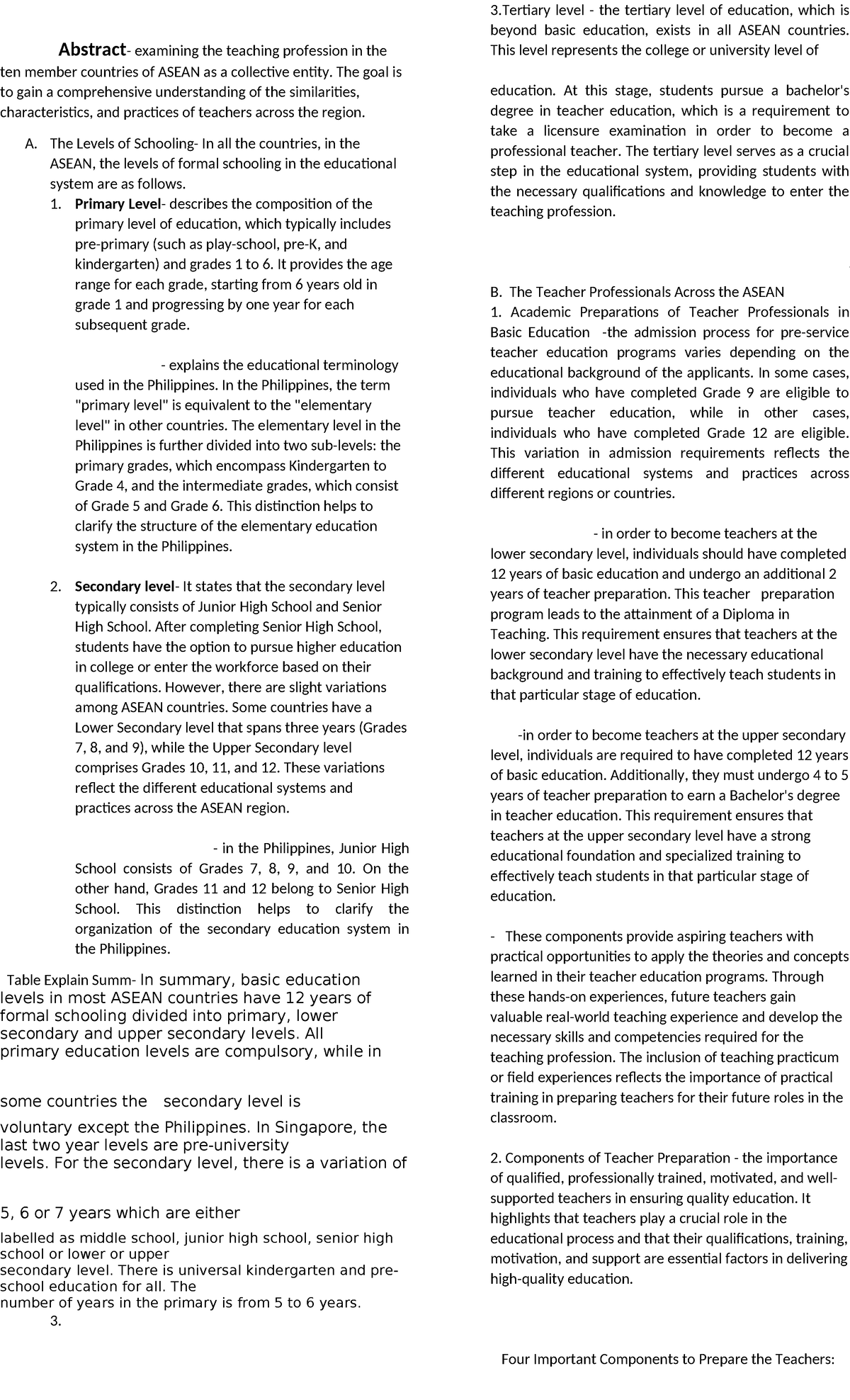 Maam oria 2 explain - hhhhh - Abstract- examining the teaching profession in the ten member ...