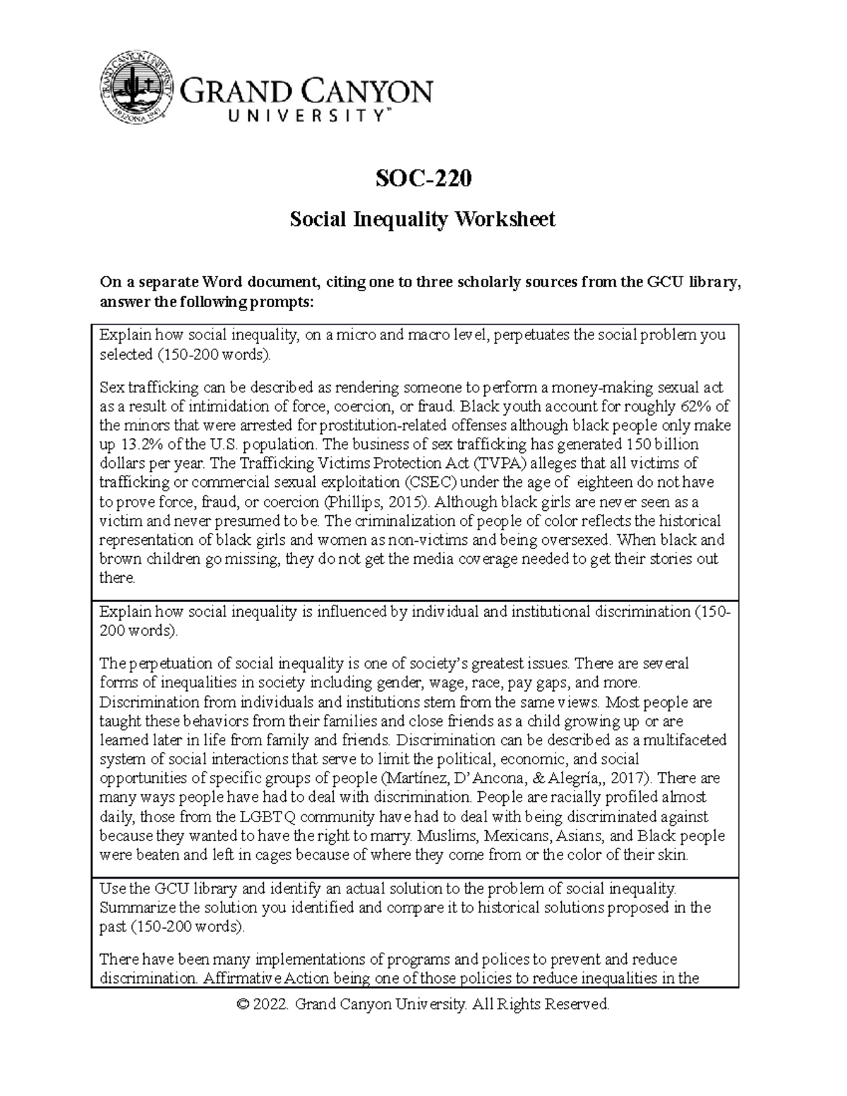 Social Inequality Worksheet Mc Kina Smith - SOC- Social Inequality ...