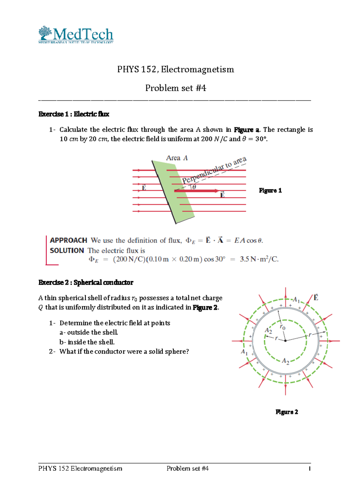 PHYS 152 Chapter 02 Problems Set 4 Solution - PHYS 152 , Electromagnetism Problem set # 4 - Studocu