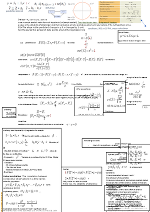 Cheat-sheet-nice - formula sheet for exam - DW-stat – H 0 : corr = 0 ...