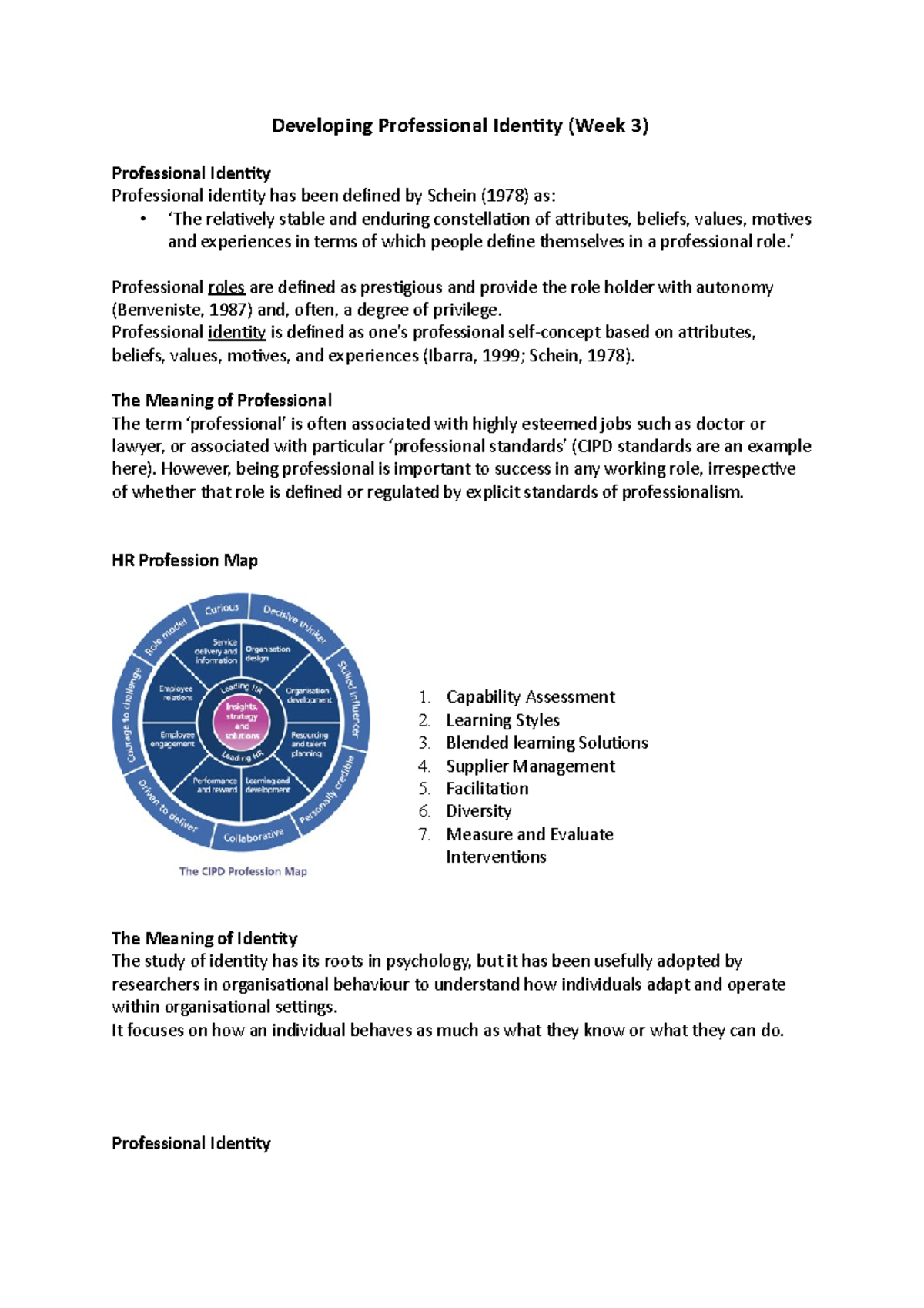 Developing Professional Identity - ’ Professional roles are defined as ...