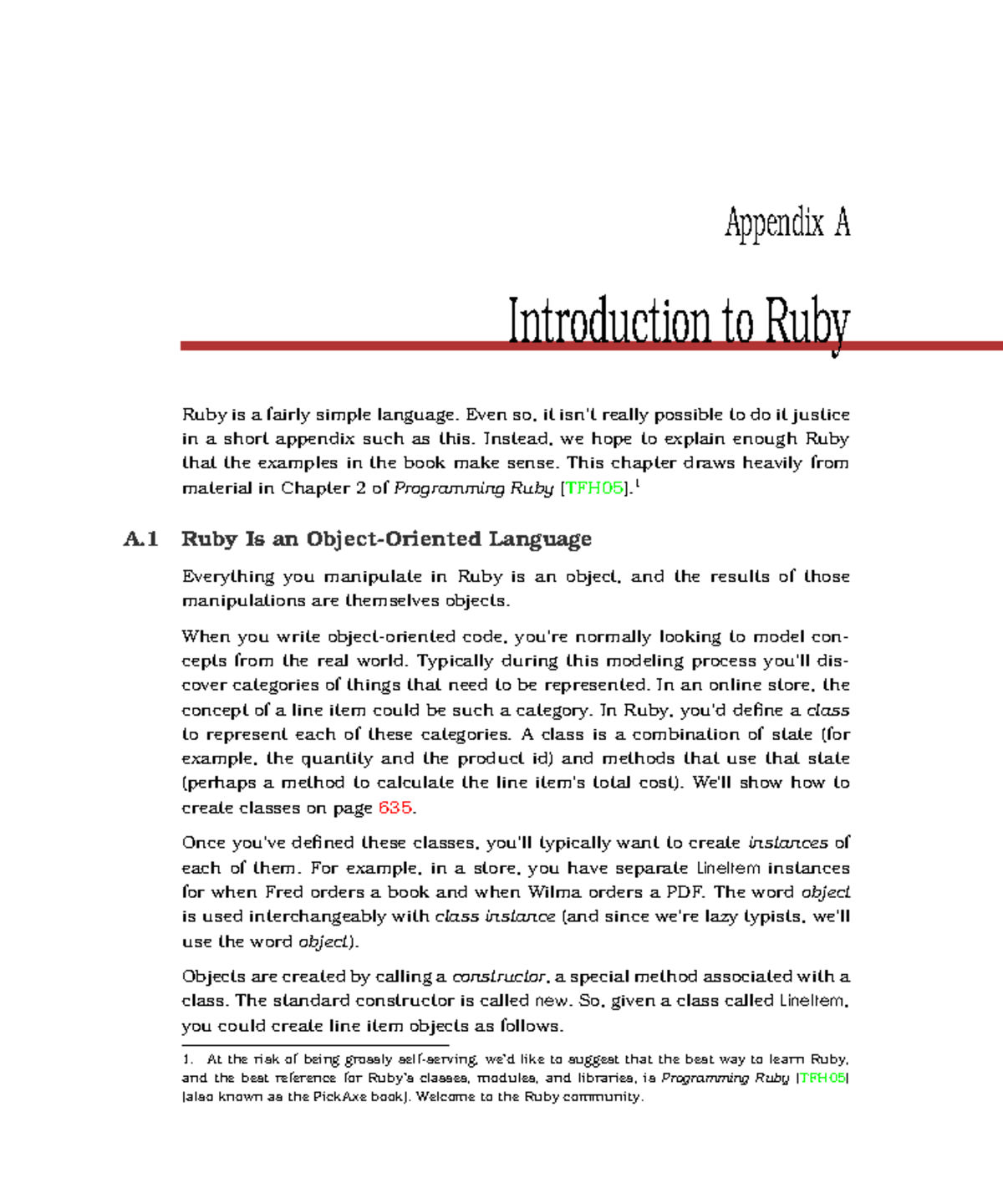 Appendix A - Introduction to Ruby - Appendix A Introduction to Ruby ...