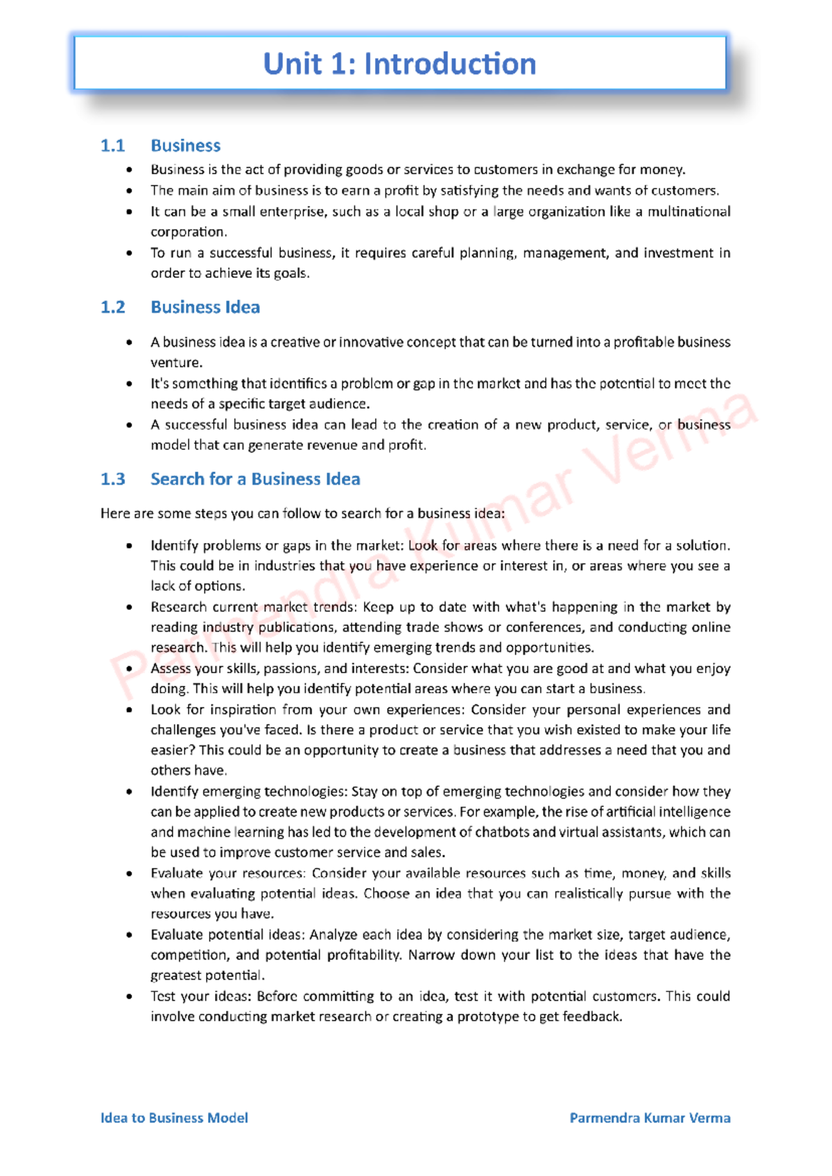 IBM Unit-1 - btech - Studocu