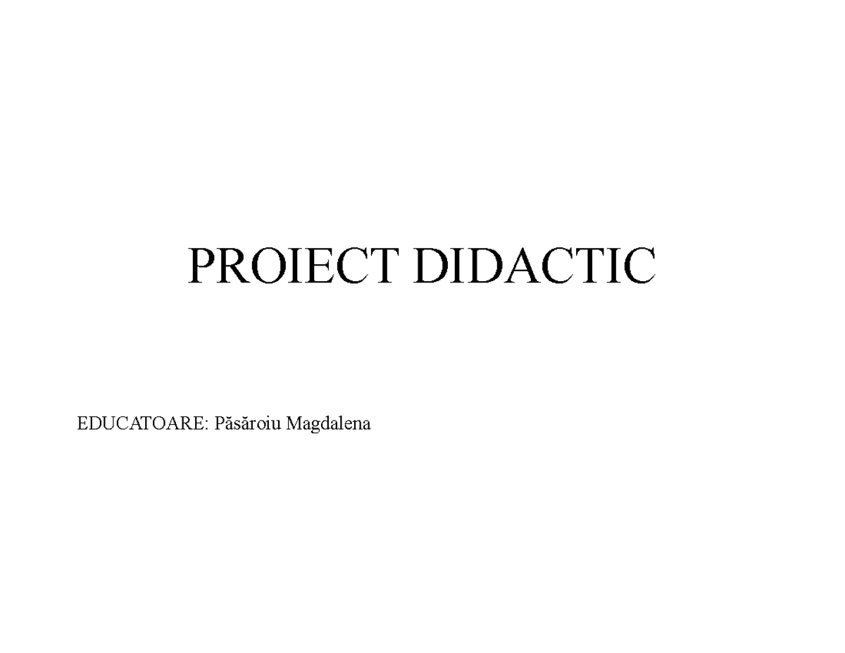 Dlc povestea educatoarei turtita - PROIECT DIDACTIC EDUCATOARE: Păsăroiu Magdalena PROIECT DE ...