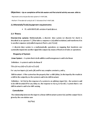 Chapter Three - CHAPTER-THREE DISCRETE TIME FOURIER TRANSFORM (DTFT) & DISCRETE FOURIER - Studocu