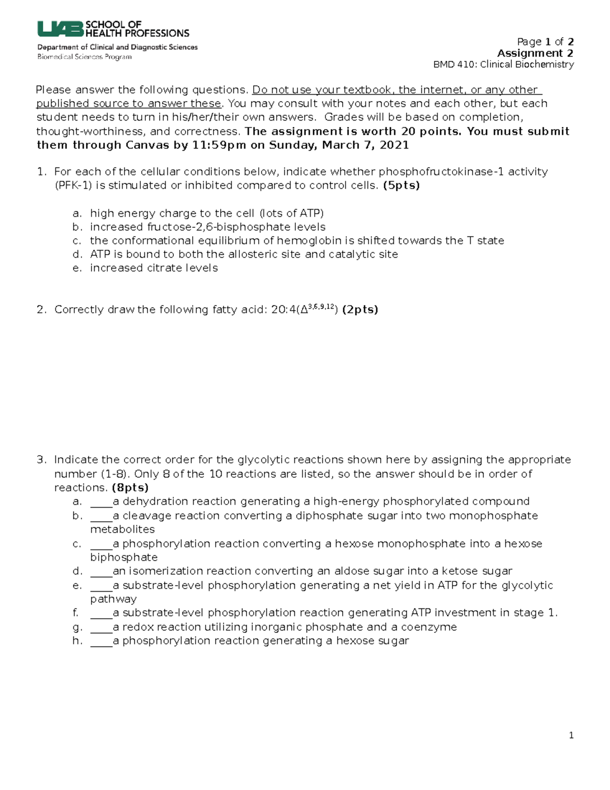 BMD 410-Assignment 2 - Assignment - Page 1 of 2 Assignment 2 BMD 410 ...