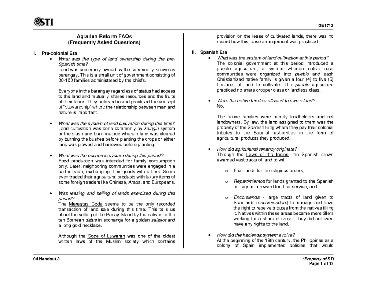 04 Handout 3 - Summarized, Mr. Quierre dwaodn a wn an dw na lw - 04 ...