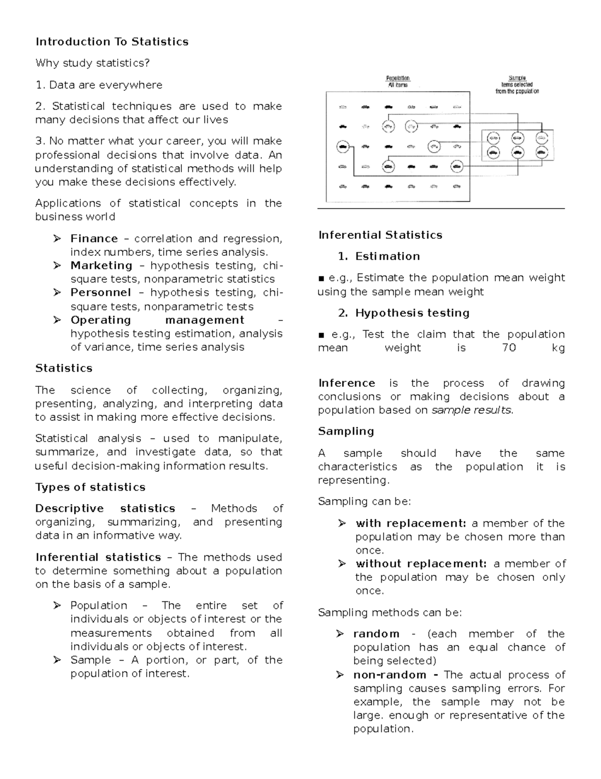 Introduction-To-Statistics - Introduction To Statistics Why study statistics? Data are ...