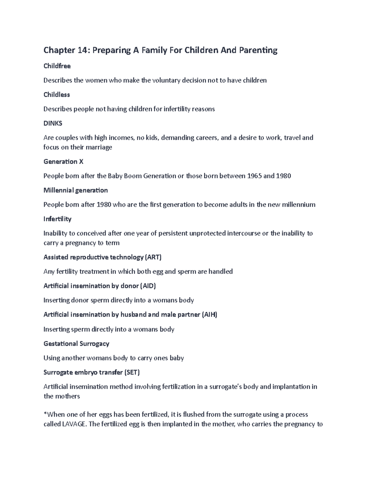 Chapter 14 Preparing A Family For Children And Parenting - Chapter 14 ...