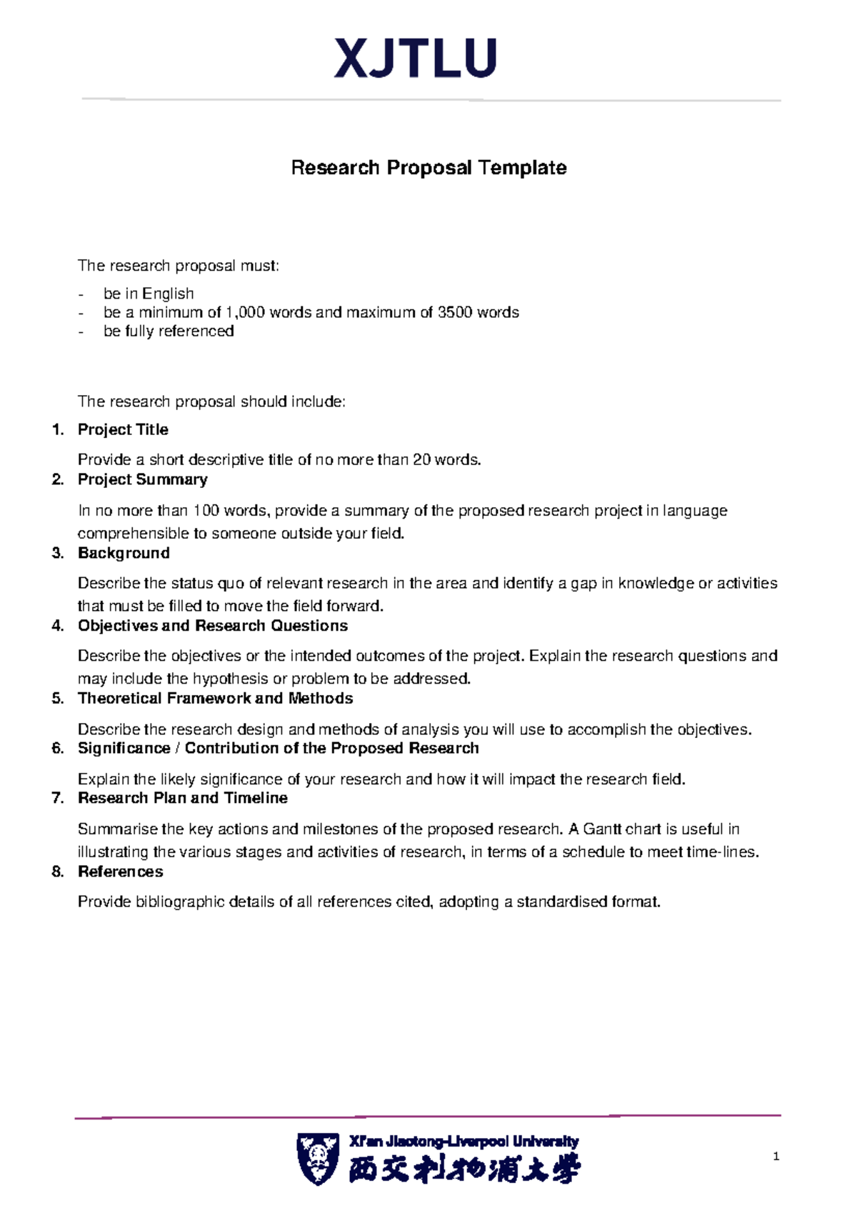 Research-Proposal-Template - 1 Research Proposal Template The research ...