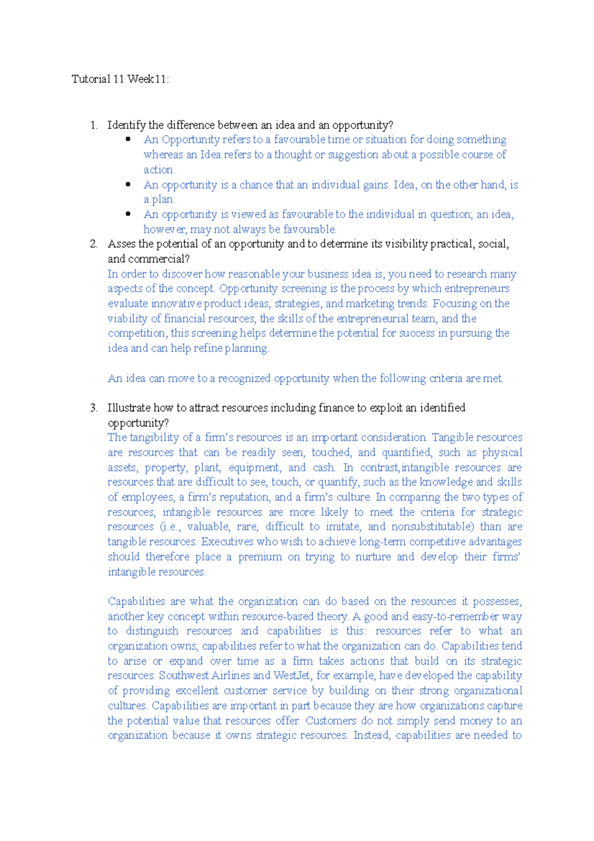 Tutorial 11 - Tutorial 11 Week11: Identify the difference between an ...
