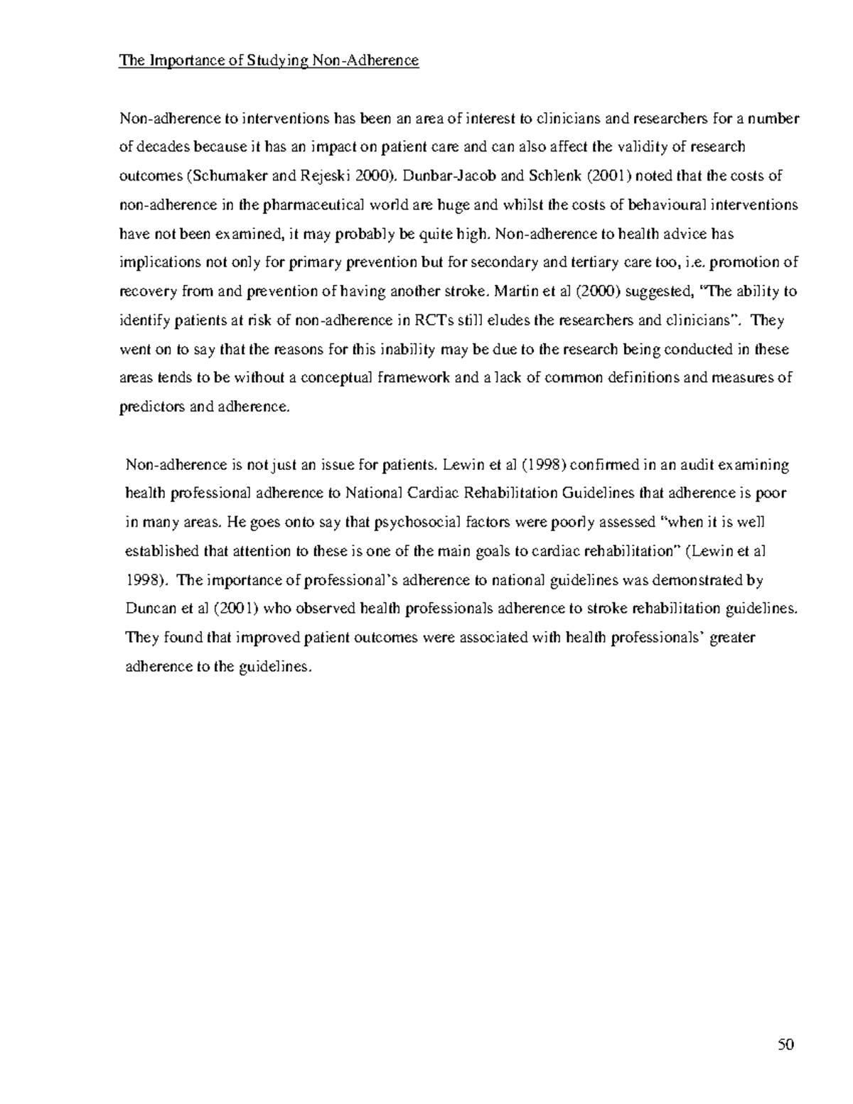 Adherence IN Behavioural 18 - 50 The Importance of Studying Non ...