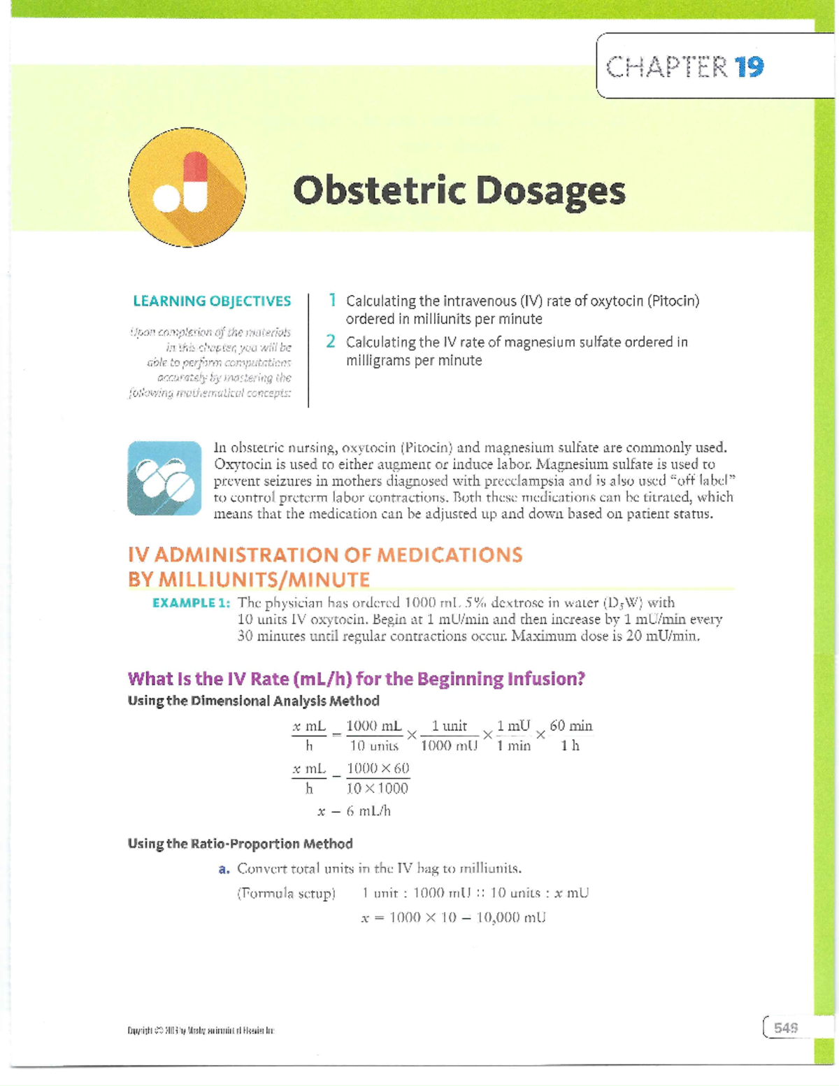 Obstetric Dosages - Dosage Calc - NURS 3614 - Studocu