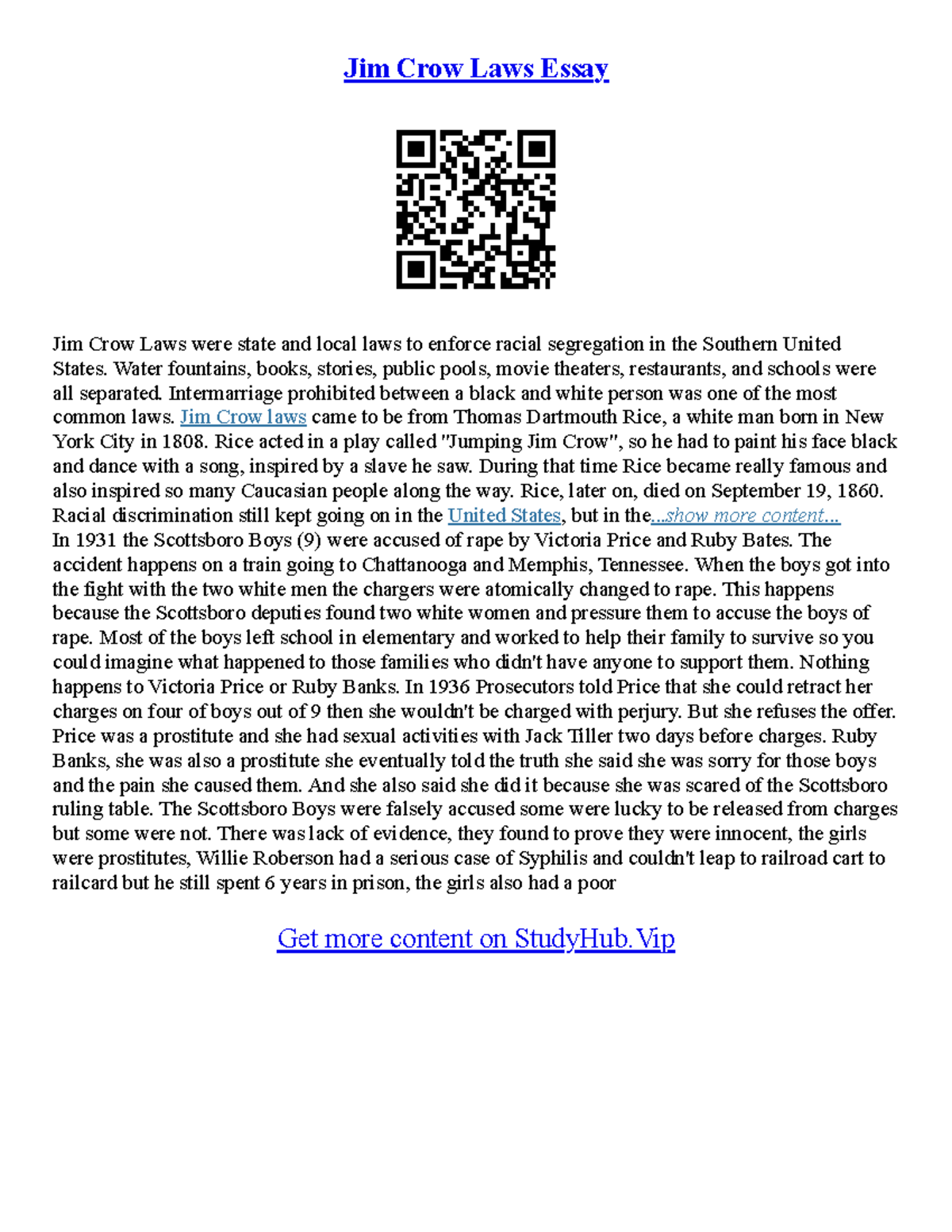 Jim Crow Laws Essay - Water fountains, books, stories, public pools ...