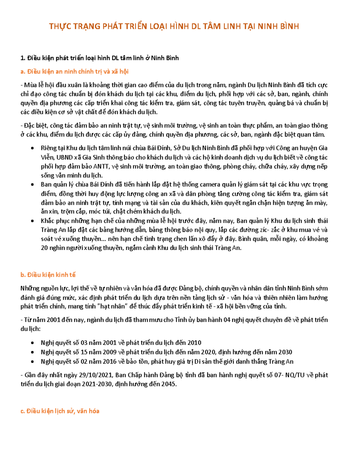 Thực trạng phát triển DLTL Ninh Bình - THỰC TRẠNG PHÁT TRIỂN LOẠI HÌNH ...