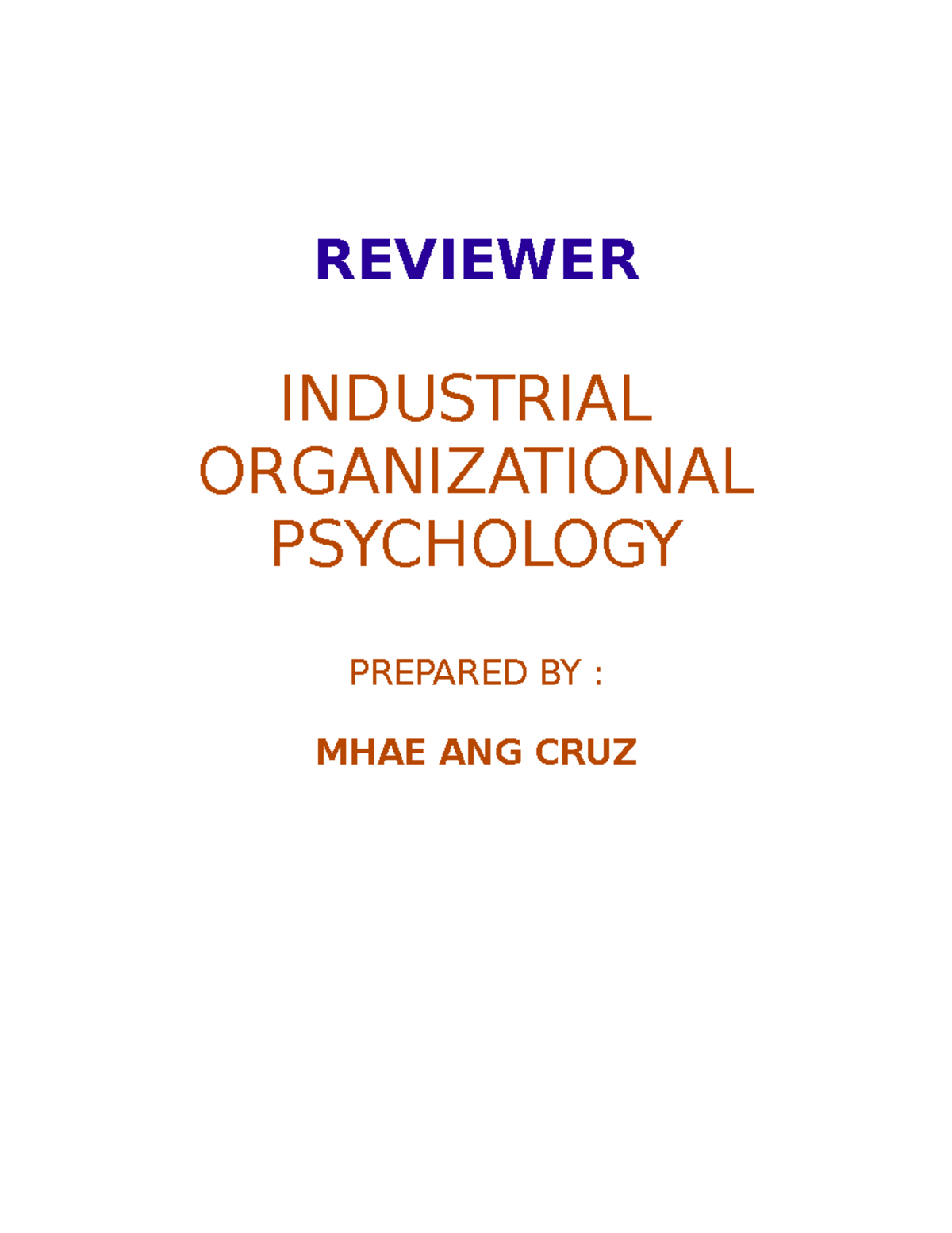 Toaz - gffffffffffffffff - REVIEWER INDUSTRIAL ORGANIZATIONAL ...