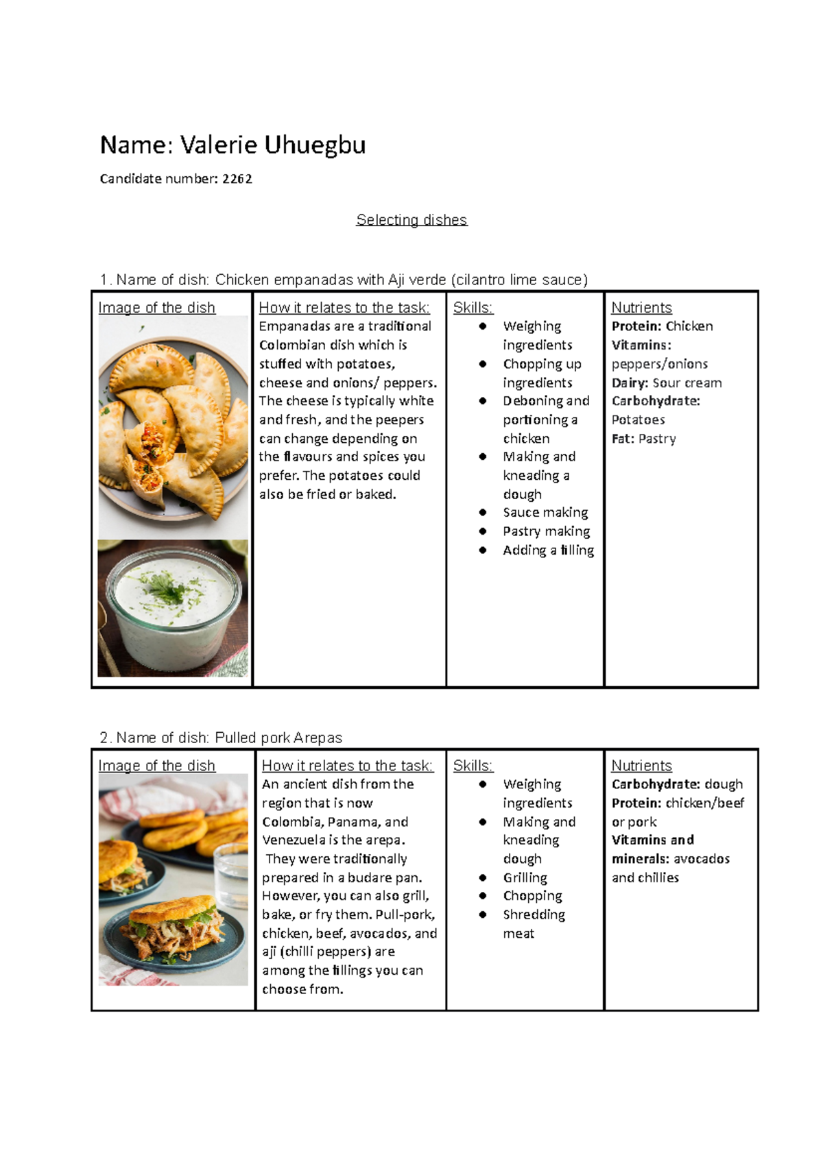 NEA2 selecting dishes - ........................ - Name: Valerie ...