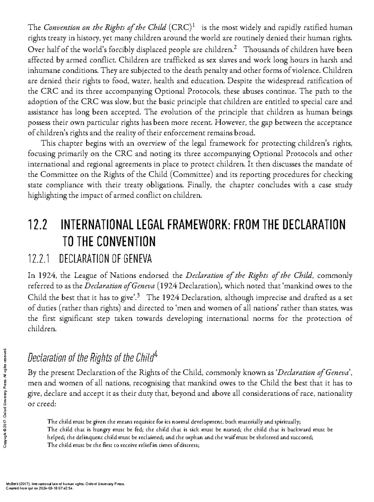 International law of human rights - (Part 4 Focus Issues in Human ...