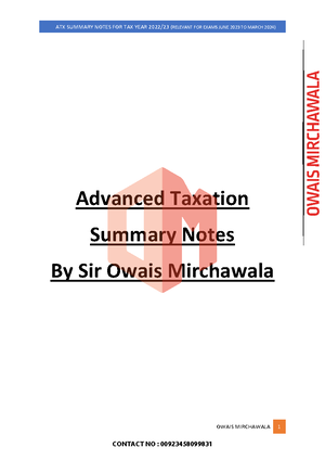 ATX (P6) - ACCA - Advance Taxation - Studocu