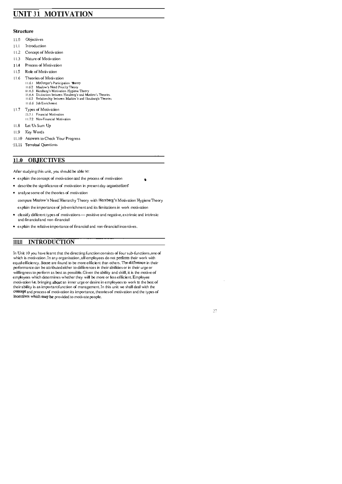 Unit-11 - UNIT 3 1 MOTIVATION Structure 1 1 Objectives 1 1 Introduction ...