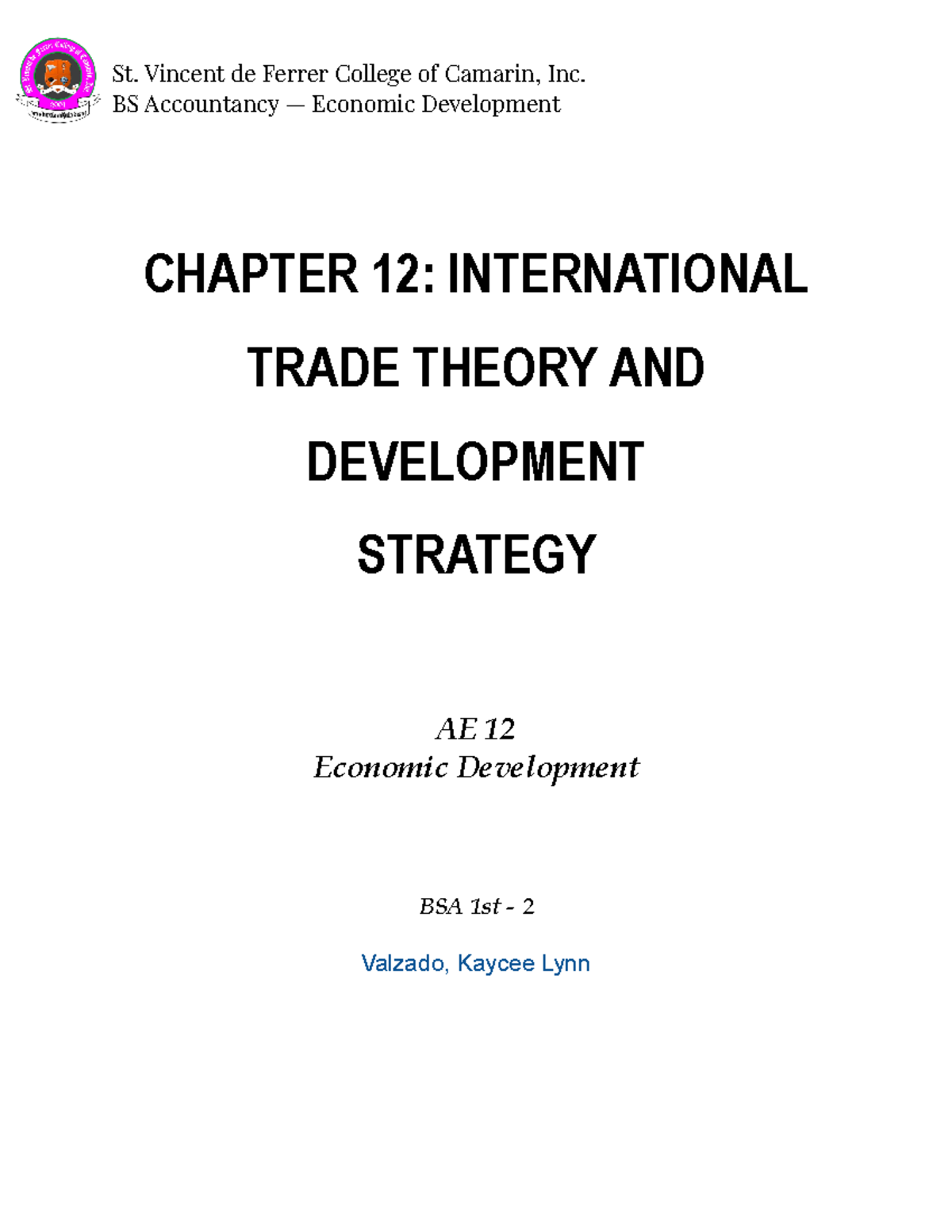 AE 12 International- Trade- Theory-AND- Development- Strategy - BS ...