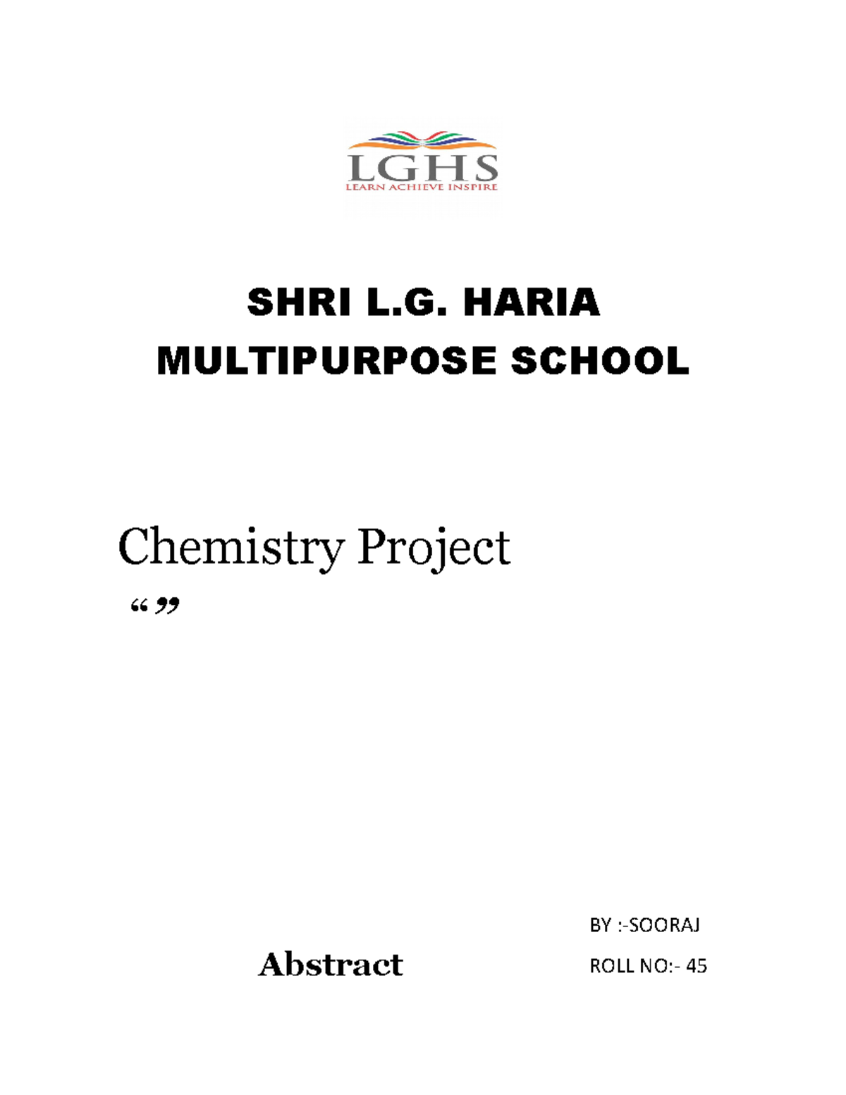 Chemistry project - Nouzjjehe sudhdhrhe ehdjd e dbd. Dh3 - Abstract BY ...