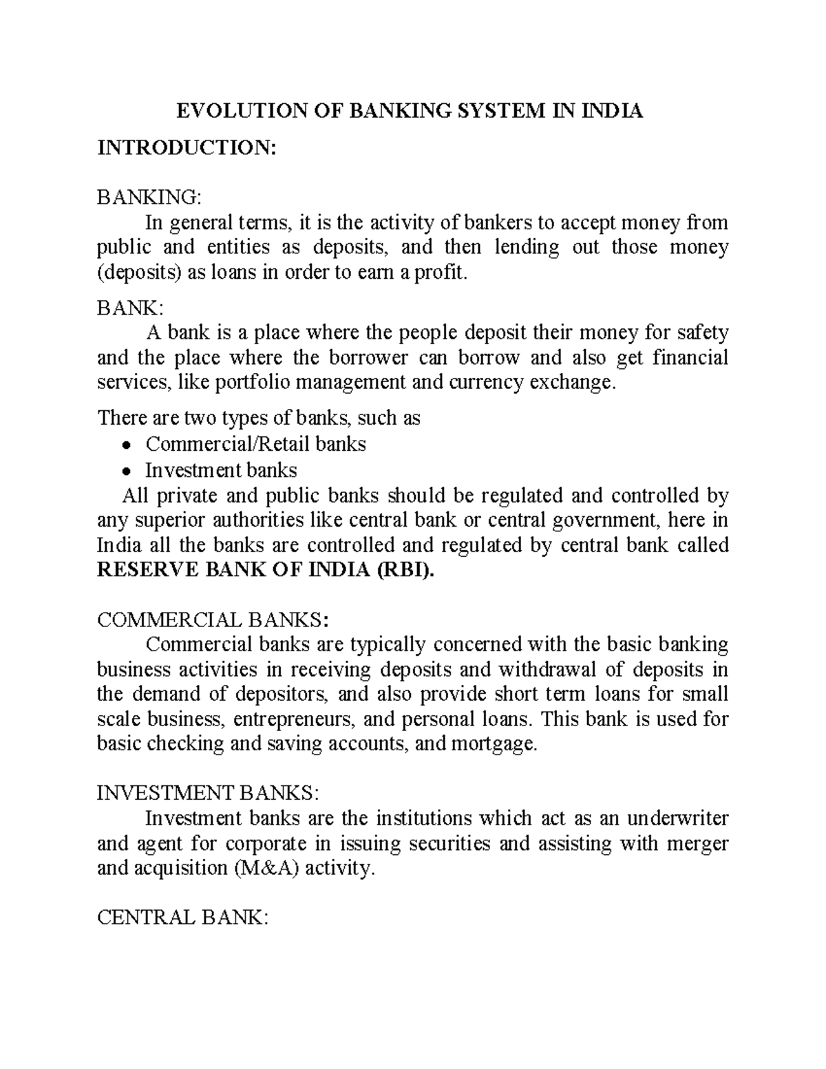 Evolution of Banking Law -2 - EVOLUTION OF BANKING SYSTEM IN INDIA ...