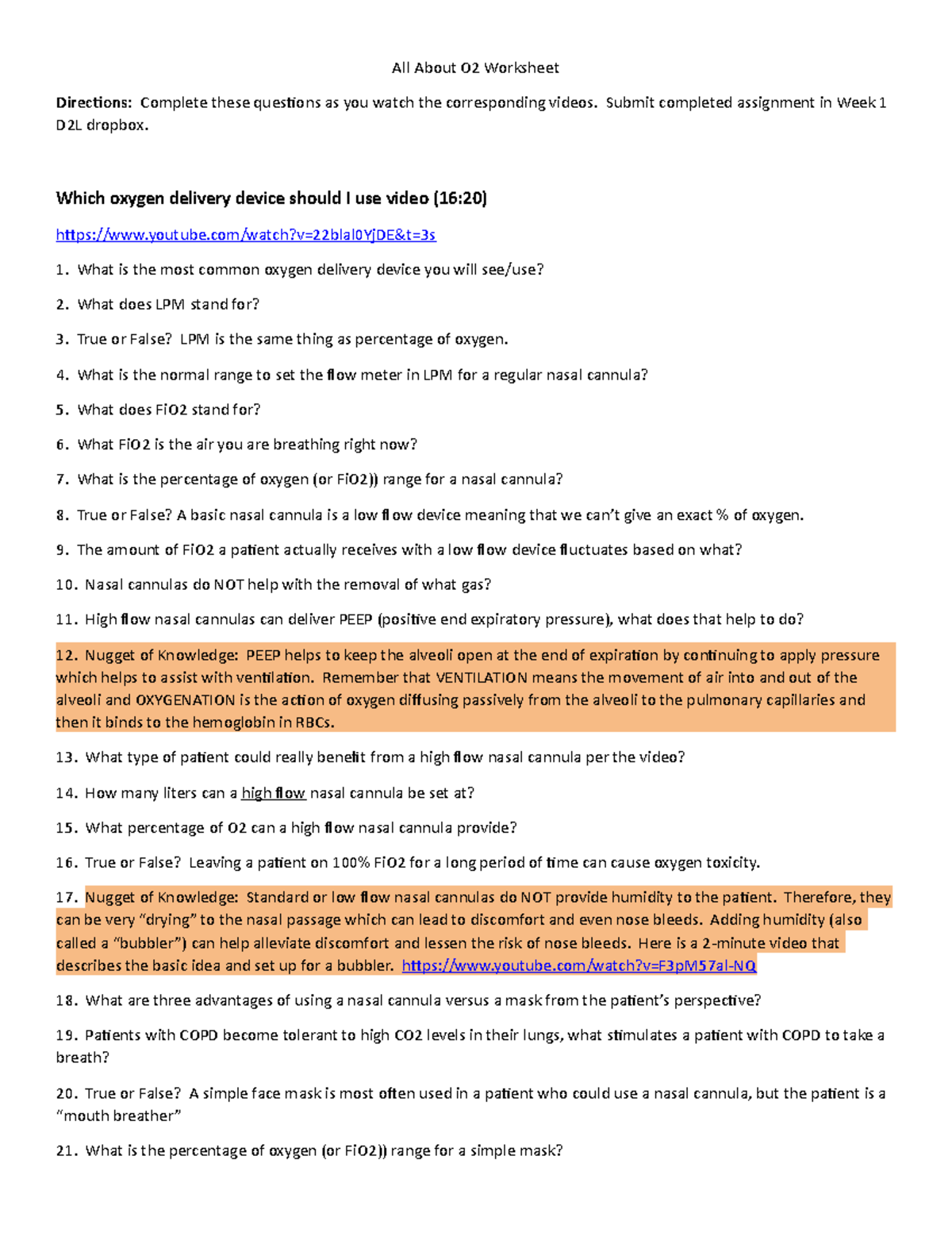 All About O2 Worksheet Student - All About O2 Worksheet Directions ...