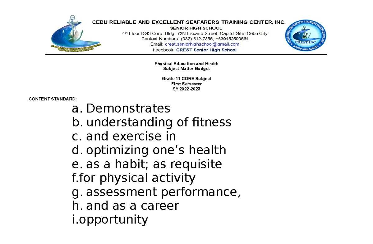SMB P.E and Health 11 - sgheen - Physical Education and Health Subject ...