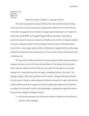 FIN 320 module 4 case study - Dominic Conti Professor FIN 320 9/12/2022 ...
