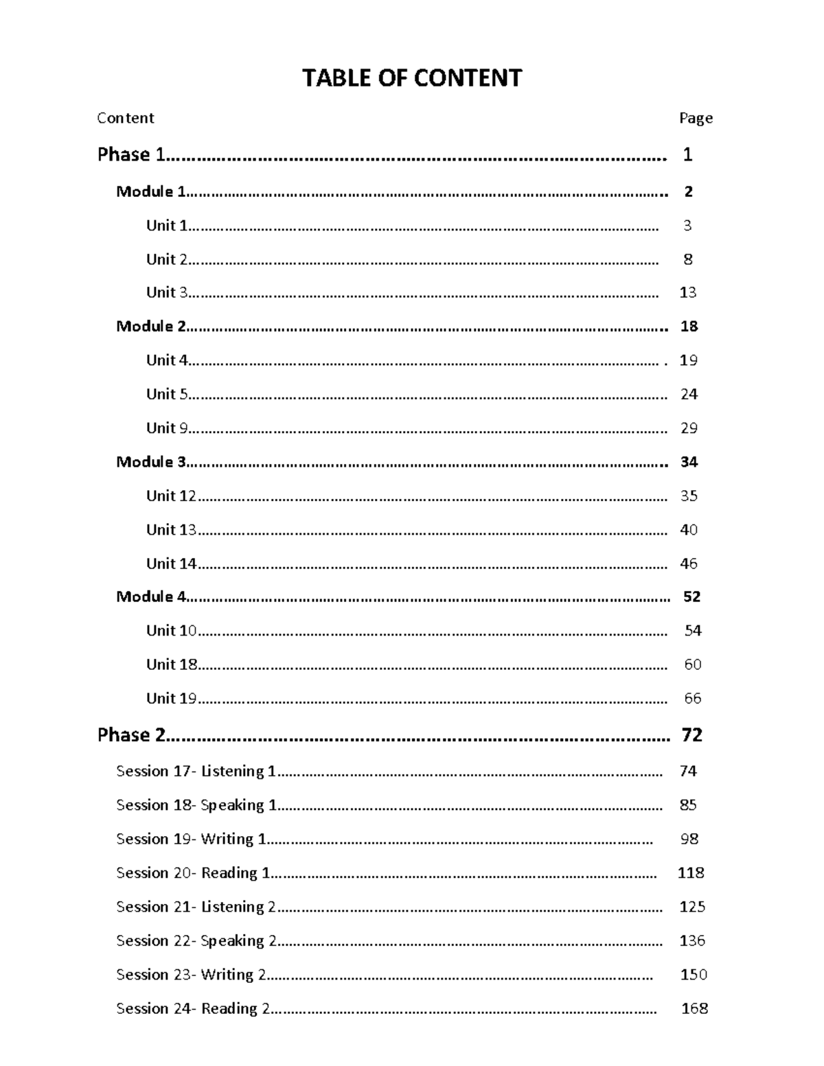 4.0 - 5.0 Main syllabus - fdfdfdfdfd - TABLE OF CONTENT Phase - Studocu