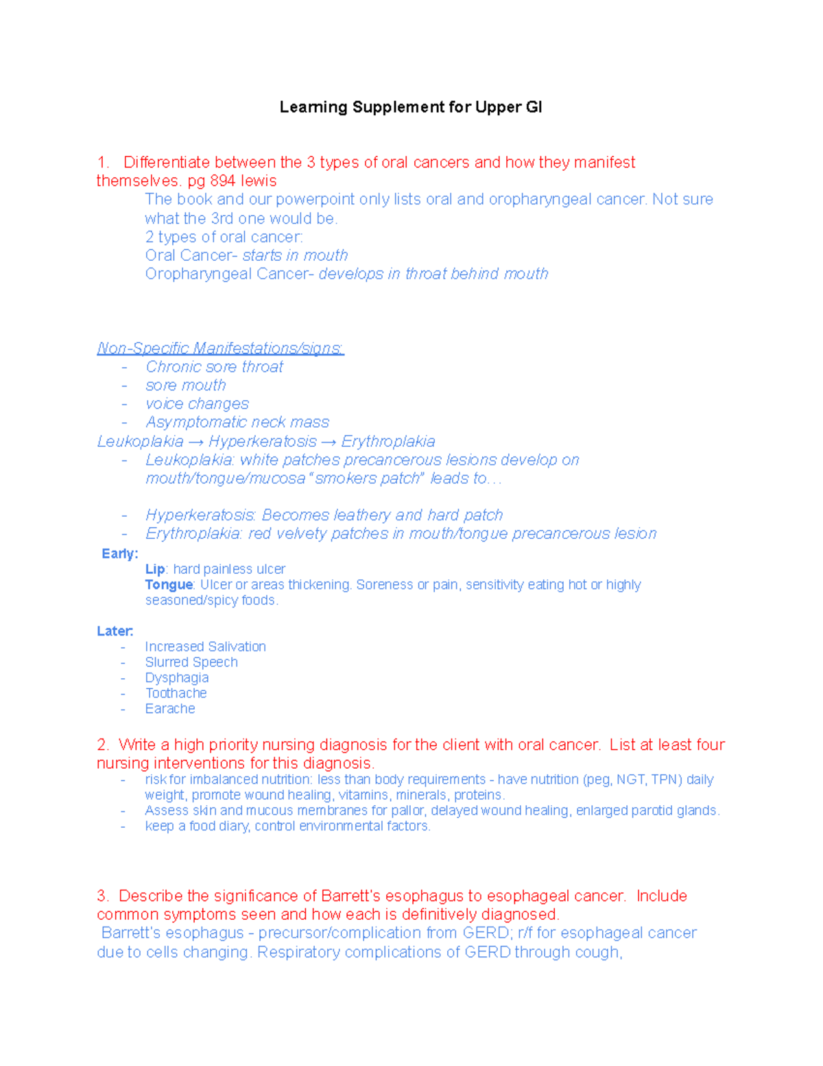 Upper gi LG - AD - learn guide - Learning Supplement for Upper GI ...